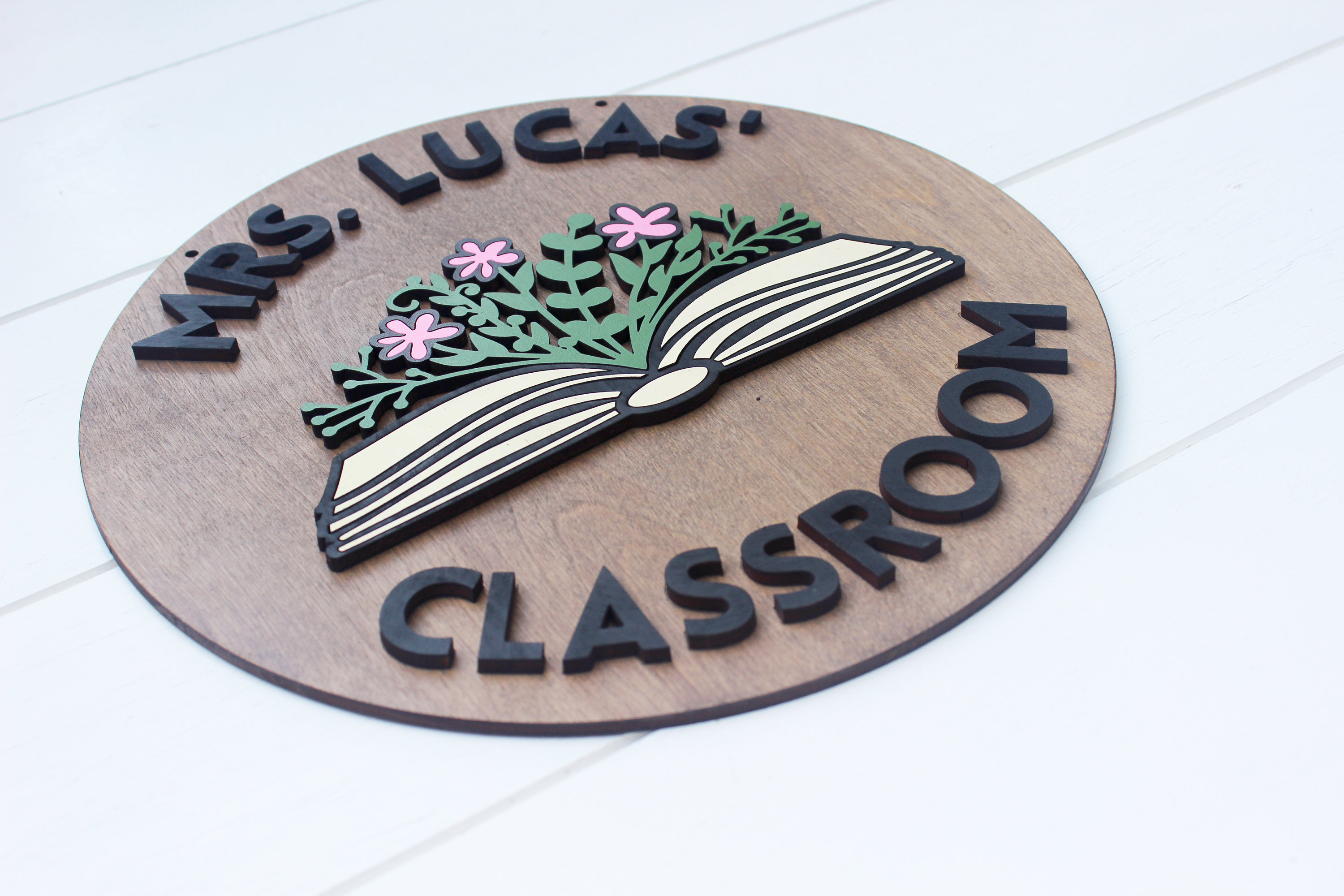 Custom Teacher Name Sign: Laser Cut Wood Classroom Door Decor - Etsy