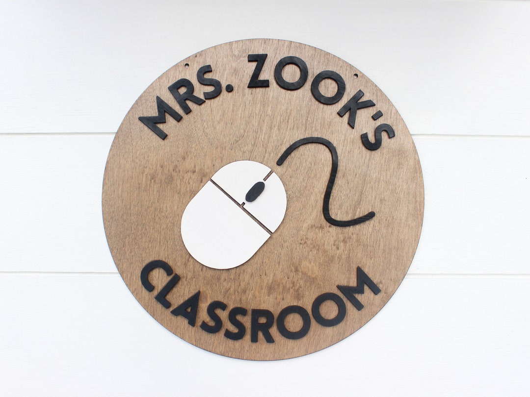 Computer Teacher Custom Gift Laser Cut Sign 3D Lettering Classroom Door ...