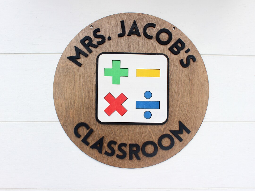 Math Teacher Custom Gift Laser Cut Sign 3D Lettering Classroom Door ...
