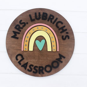 Personalized Teacher Sign: 3D Laser Cut Classroom Door Hanger - Etsy