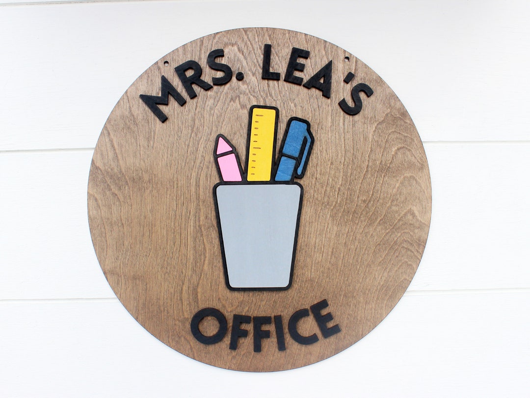 Personalized Teacher Door Sign: Laser Cut Wood, 3D Lettering - Etsy