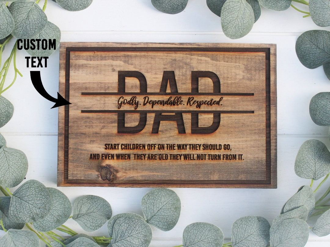 Custom Engraved Wood Bible Verse Sign: Rustic Farmhouse Dad Gift - Etsy