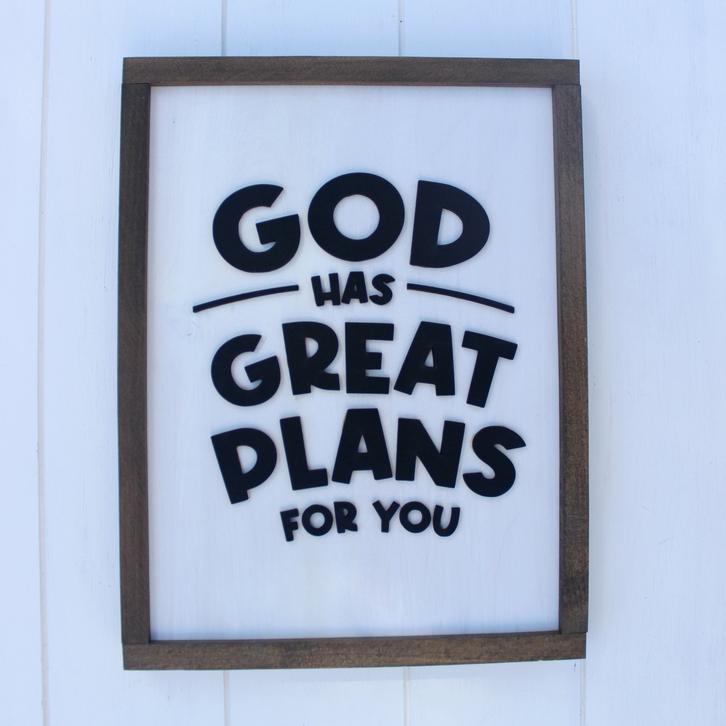 God Has Great Plans 3D Lettering Jeremiah 29 11 Framed Wooden Bible ...