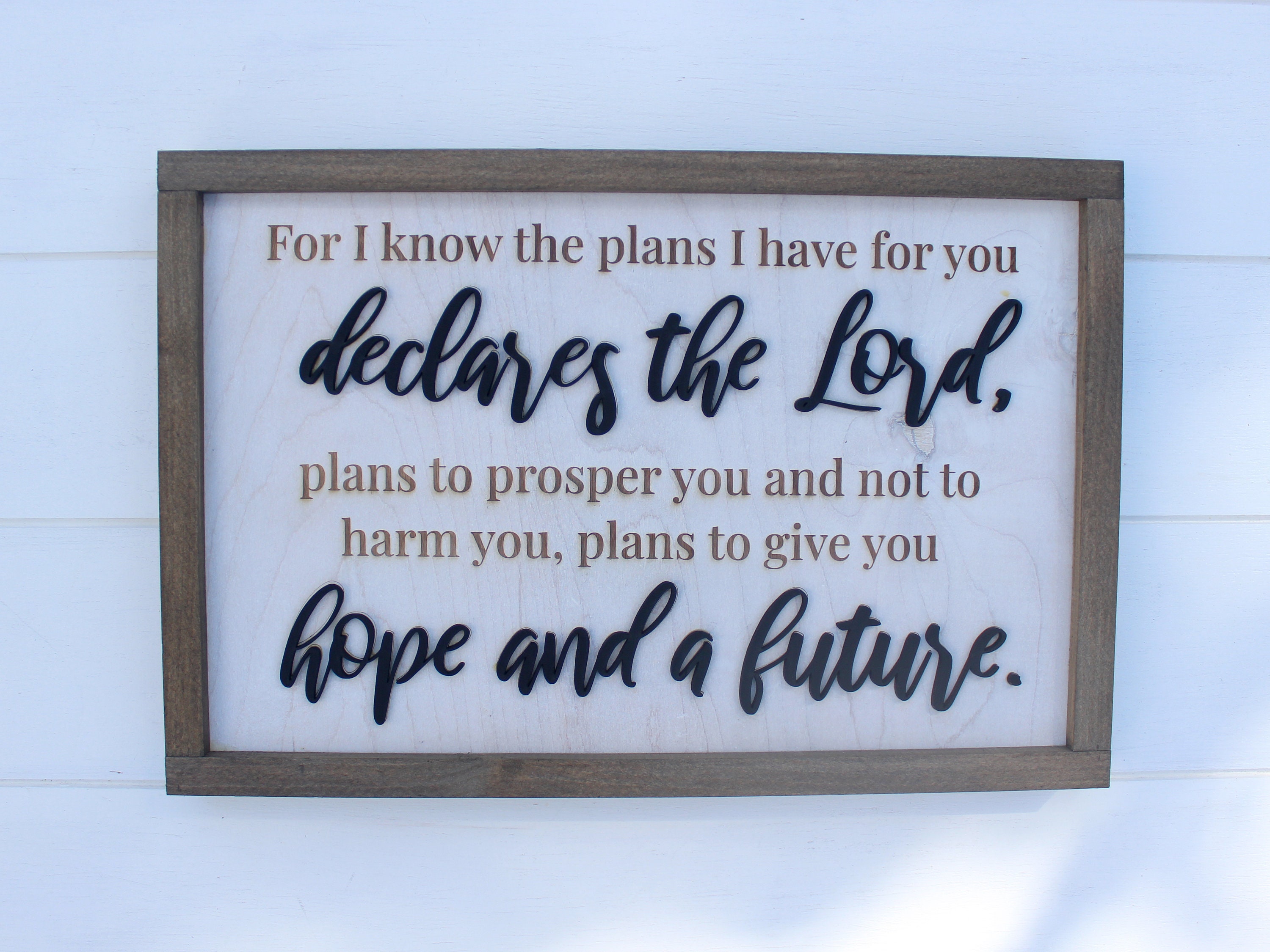 For I Know the Plans Jeremiah 29 11 Framed 3D Lettering Bible - Etsy