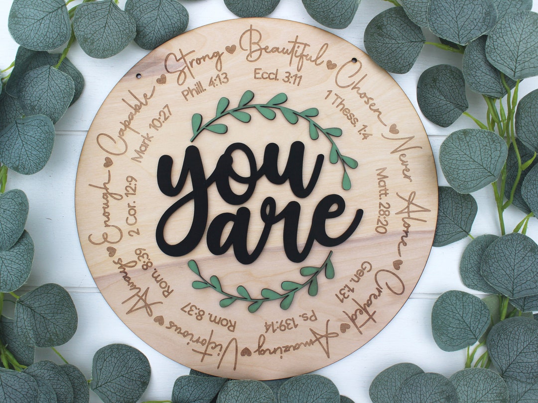 You Are Sign Christian Affirmations Bible Verse Scripture Girls Room ...