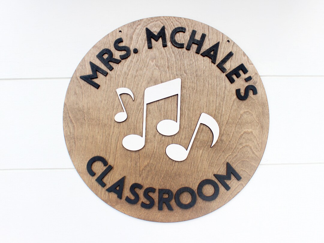 Custom Music Teacher Door Sign: Laser Cut Wood Classroom Decor - Etsy