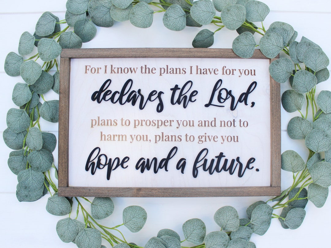 For I Know the Plans Jeremiah 29 11 Framed 3D Lettering Bible Verse ...