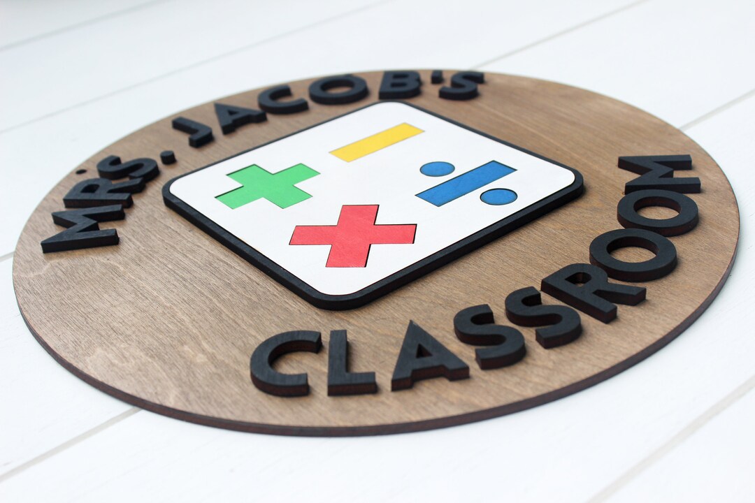Math Teacher Custom Gift Laser Cut Sign 3D Lettering Classroom Door ...