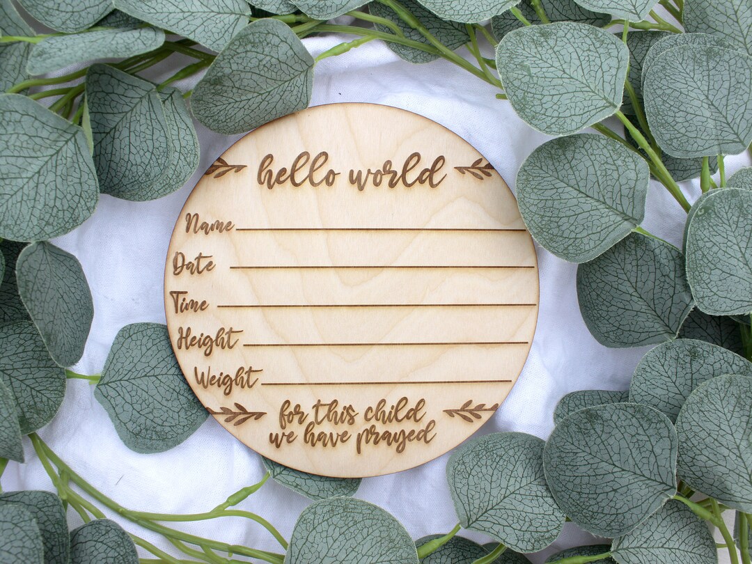 Baby Welcome Sign Birth Stats Statistics Wood Laser Cut Engraved ...