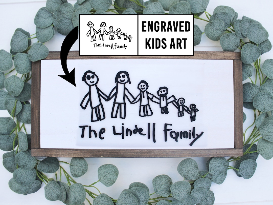 Custom 3D Lettering Laser Cut Kids Artwork Drawing Mothers Day Gift ...
