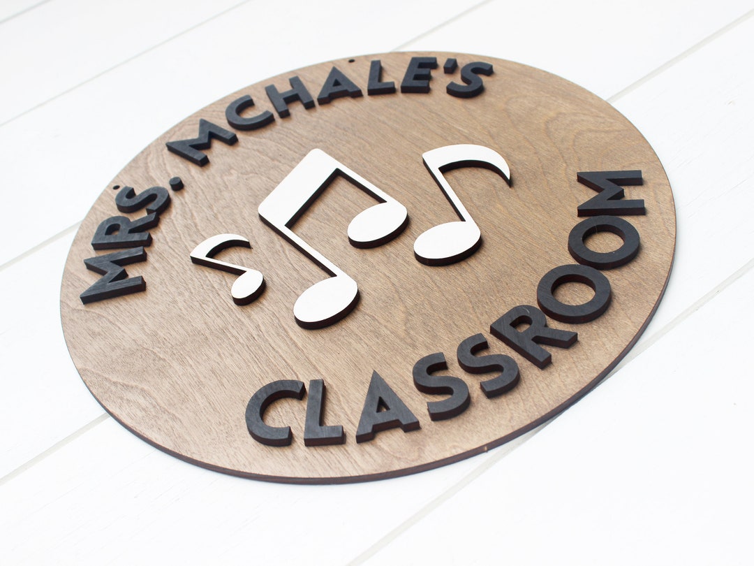 Custom Music Teacher Door Sign: Laser Cut Wood Classroom Decor - Etsy