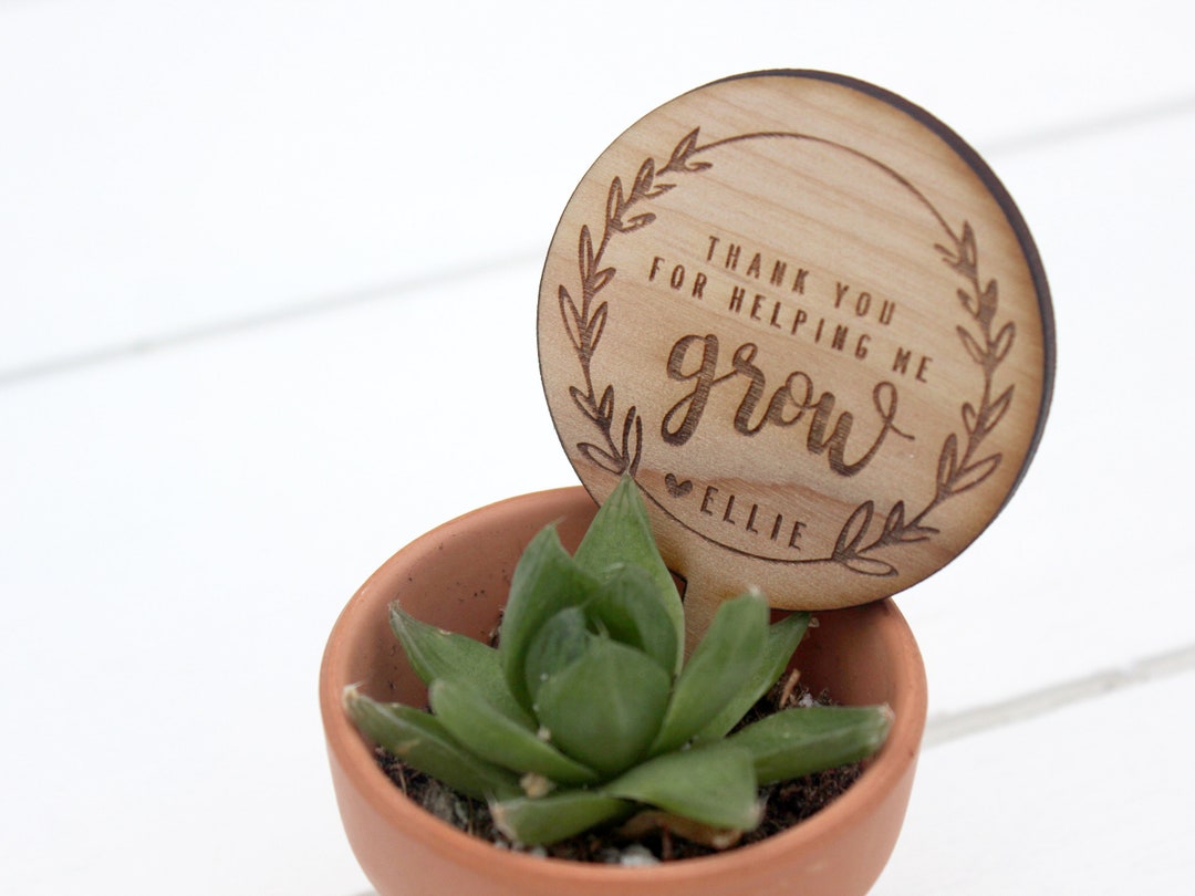 Succulent Tags Custom Teacher Gift Succulent Sticks Plant Favors End of ...