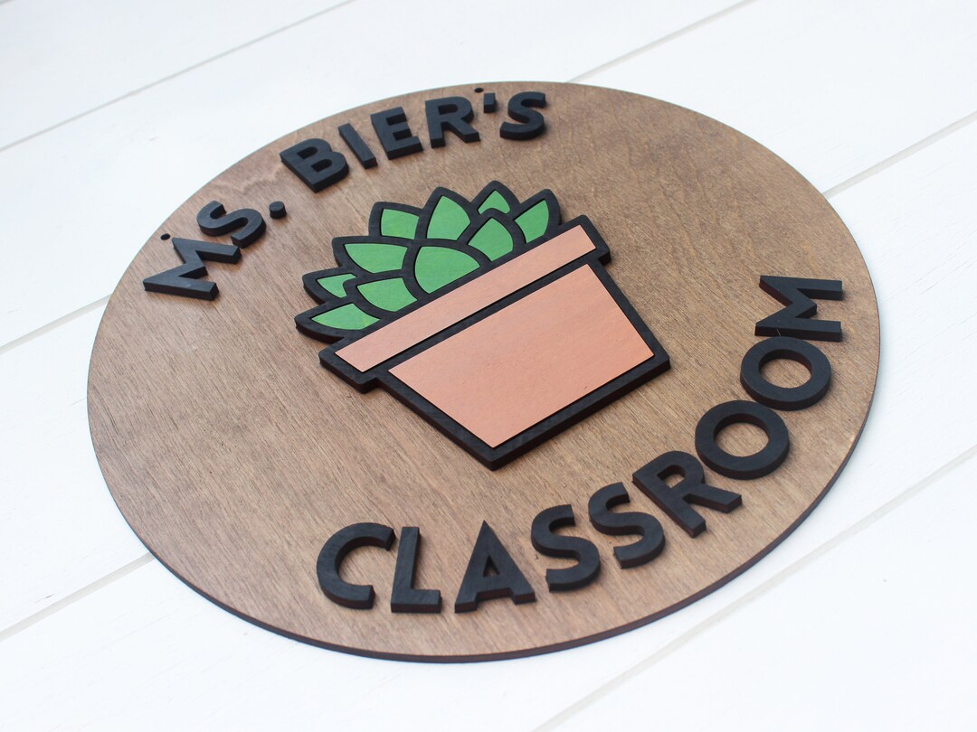 Personalized Teacher Sign: 3D Succulent Classroom Door Decor - Etsy