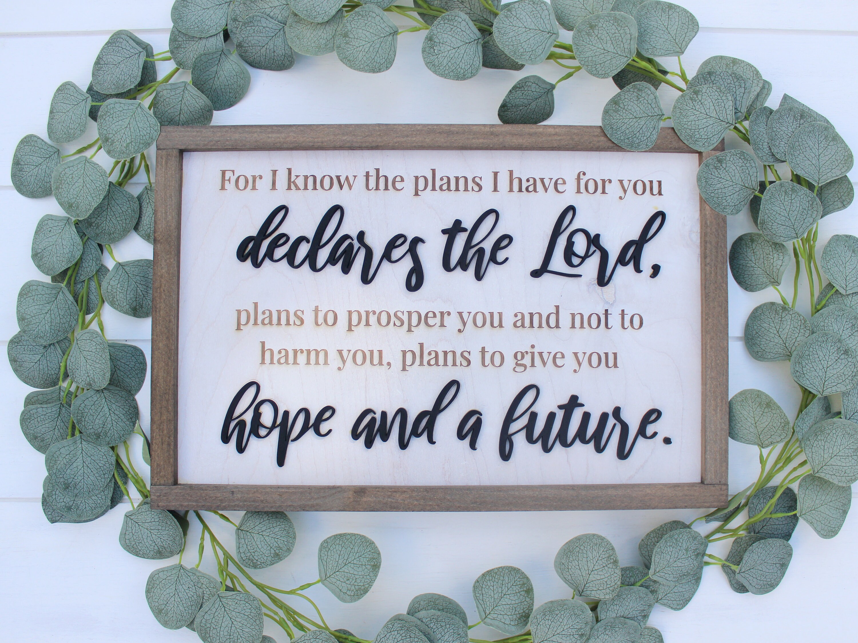 For I Know the Plans Jeremiah 29 11 Framed 3D Lettering Bible - Etsy
