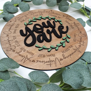 You Are Sign Christian Affirmations Bible Verse Scripture Girls Room ...