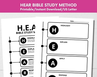 HEAR Bible Study Printable: Christian Devotional Template (digital ...