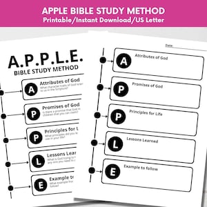 Printable APPLE Bible Study Tool for Beginners,christian Devotional ...