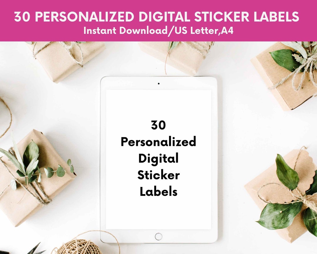 30 Personalized Digital Sticker Labels for Planners,custom Sticker Set ...