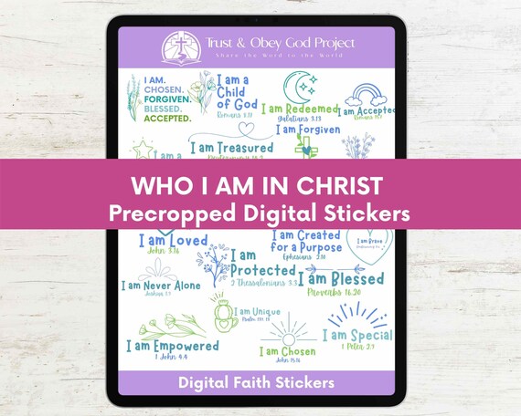 Bible Verse Faith Affirmation Digital Stickersprecropped - Etsy