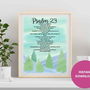The Lord is My Shepherd Psalm 23 Bible Verse Print,world English Bible ...