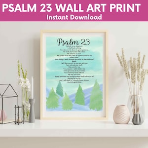 The Lord is My Shepherd Psalm 23 Bible Verse Print,world English Bible ...