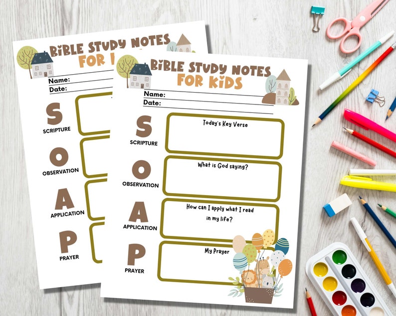 Sunday School Bible Study Notes for Kids Instant Download,printable ...