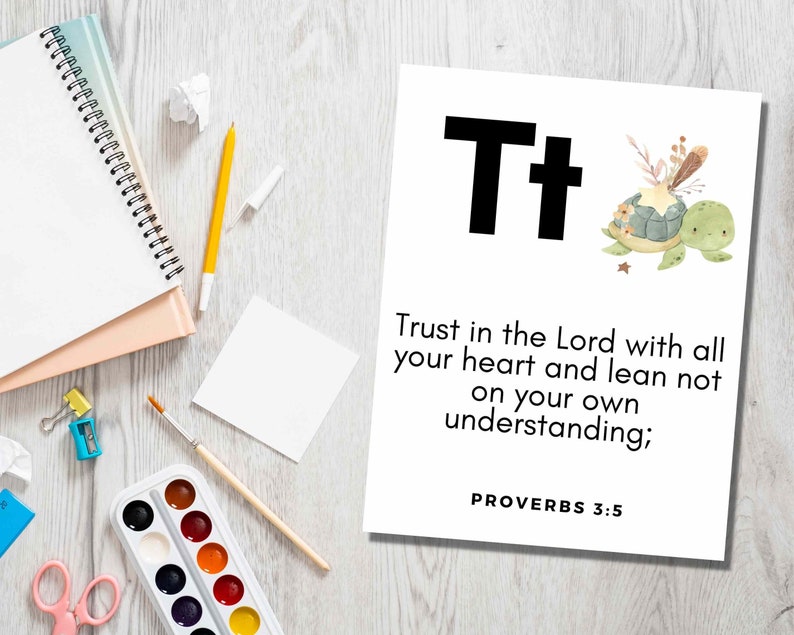 Kids Printable Alphabet Bible Verse Cards From A to Z,ABC Scripture ...
