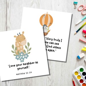 52 Bible Verse Scripture Flashcards Memory Verse,kids Christian ...
