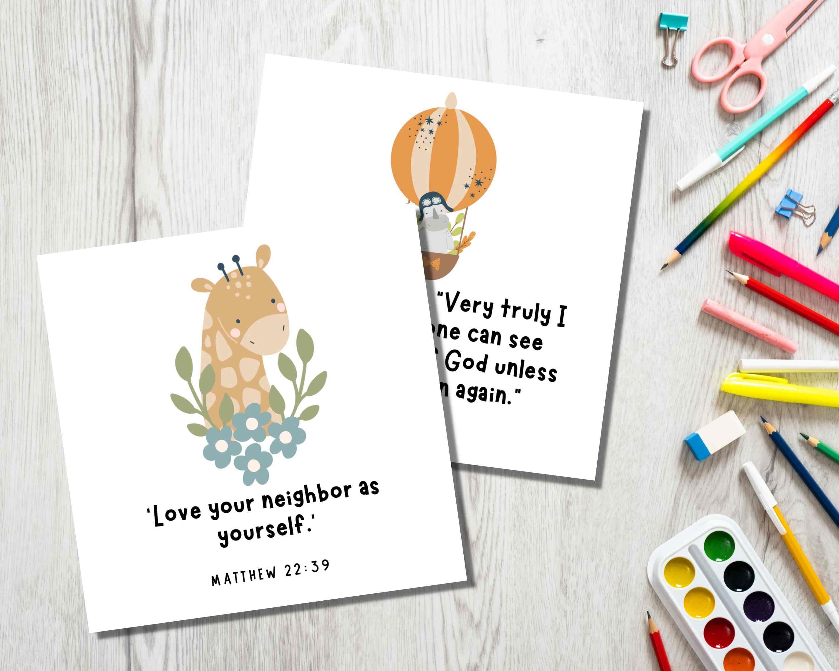 52 Bible Verse Scripture Flashcards Memory Verse,kids Christian ...