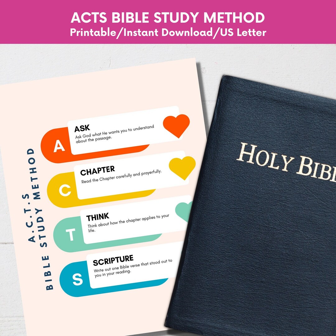 Printable ACTS Bible Study Tool for Beginners,christian Devotional Template,worksheet for Youth ...