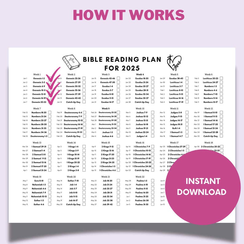 2026 Bible Reading Plan: Weekly Tracker (digital Download) - Etsy