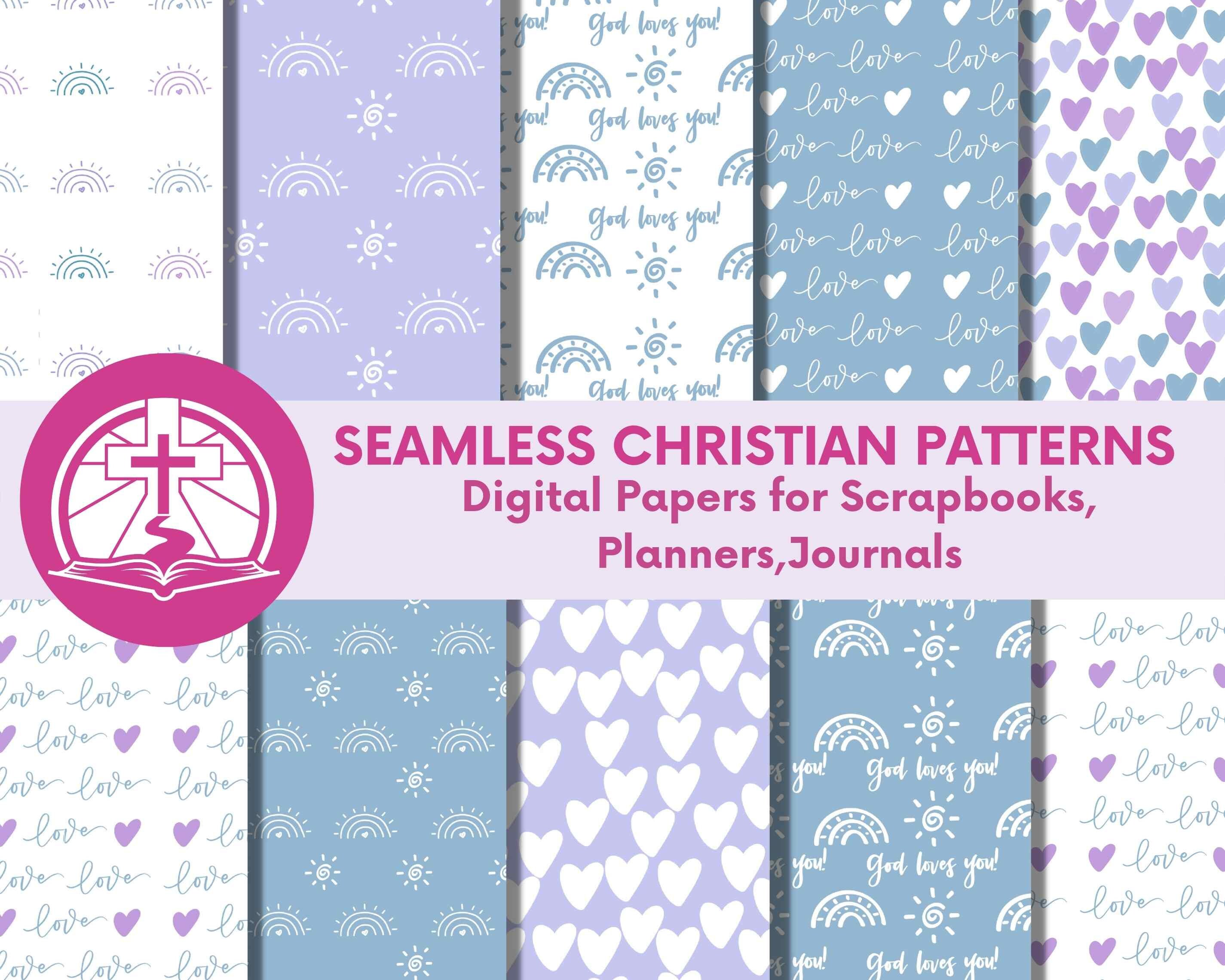 10 Pastel Christian Digital Paper Seamless Pattern Scrapbooking,digital ...
