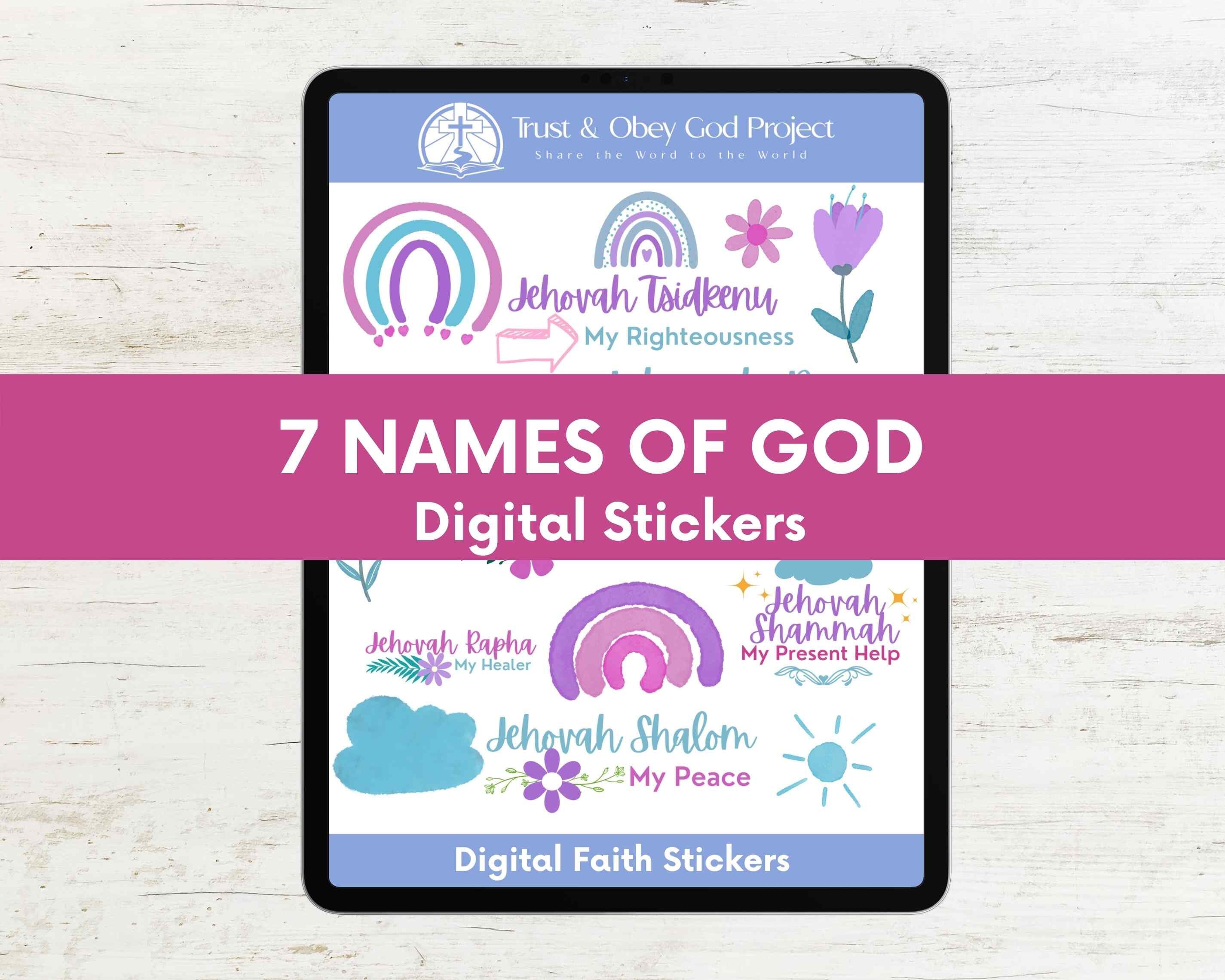 Names of God Christian Faith Digital Stickers for Faith Planners ...
