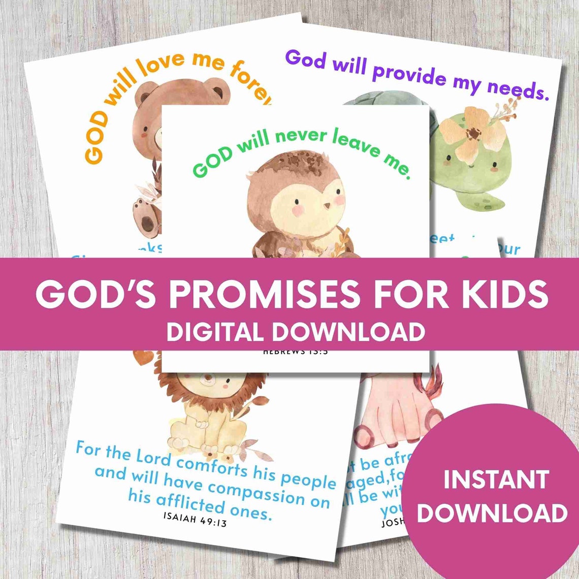 Kids Scripture Cards: Encouragement, Faith Affirmations (digital ...