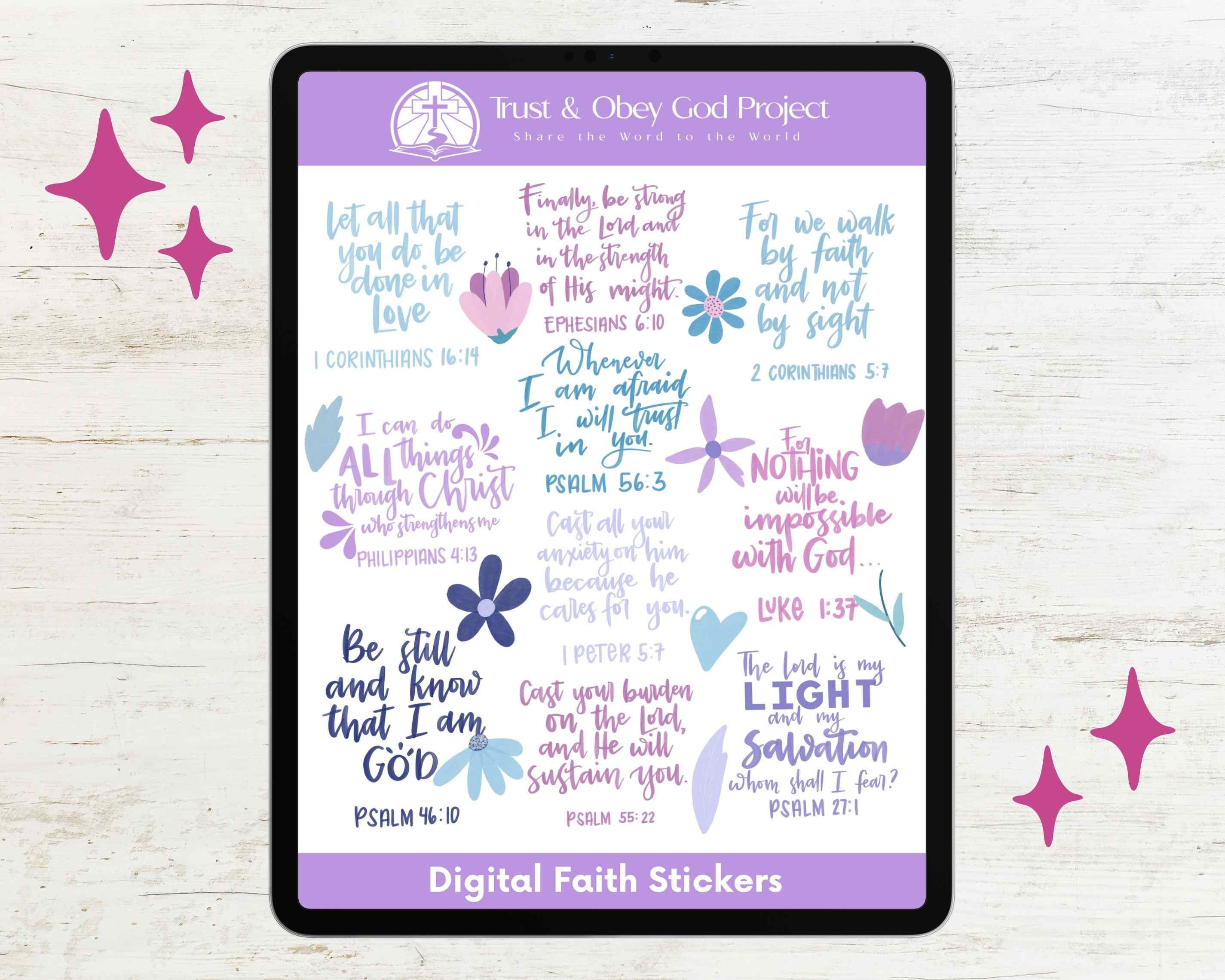 Handwritten Bible Verse Digital Stickers: Christian Planner (goodnotes ...