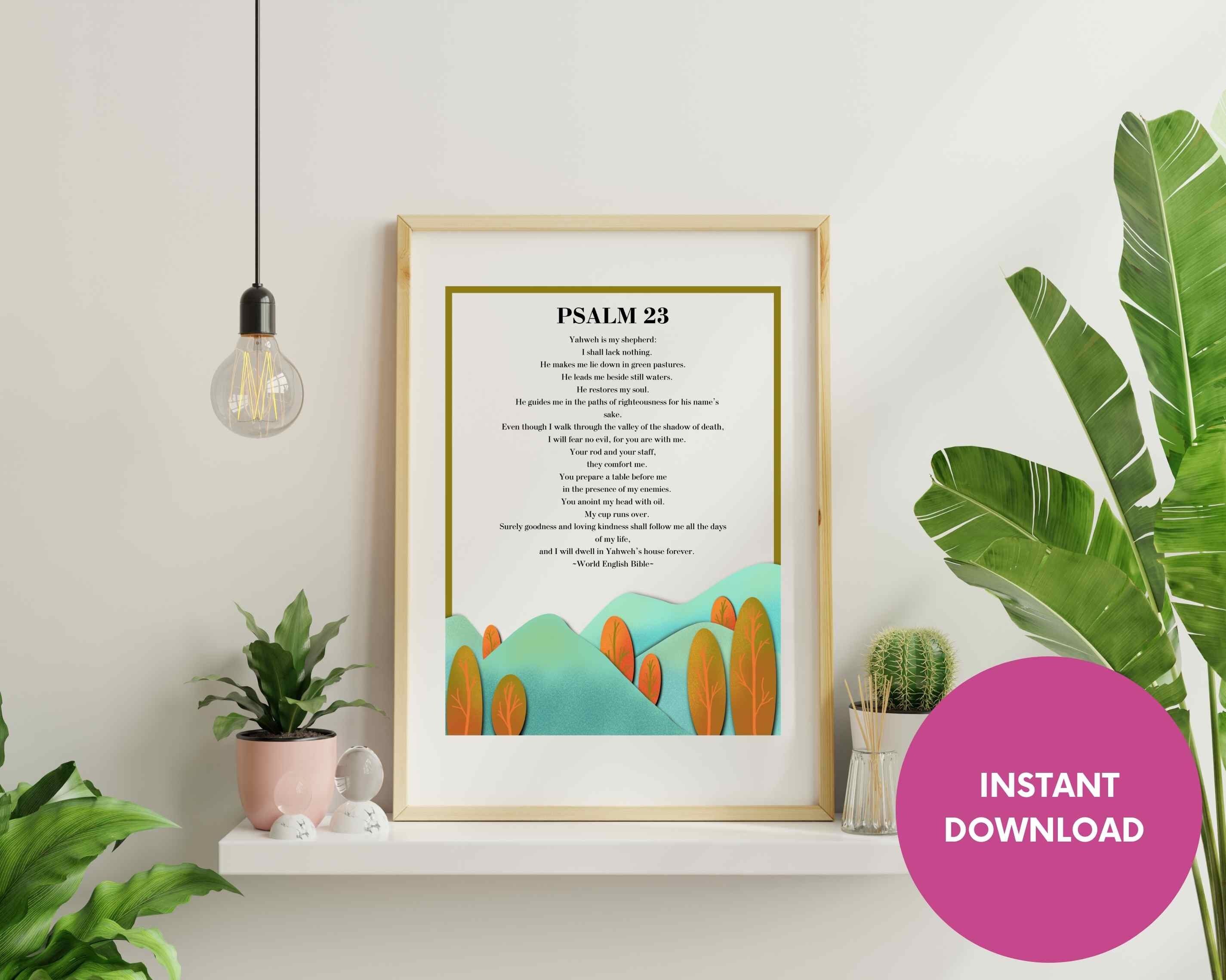 The Lord is My Shepherd Psalm 23 Bible Verse Print,back to School ...