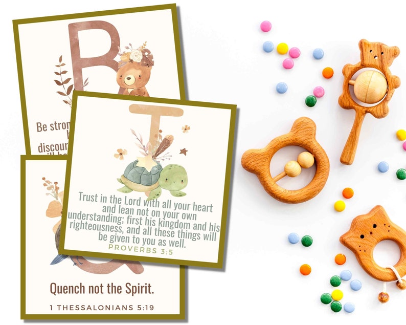 Kids ABC Animal Bible Verse Cards Bible Verse for Kids - Etsy