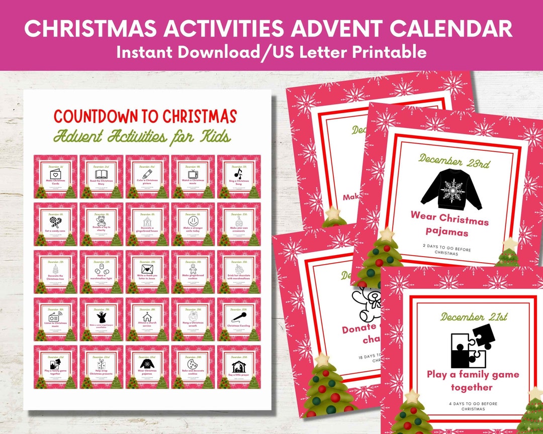 Printable Family Christian Christmas Activities Advent Calendar,kids ...