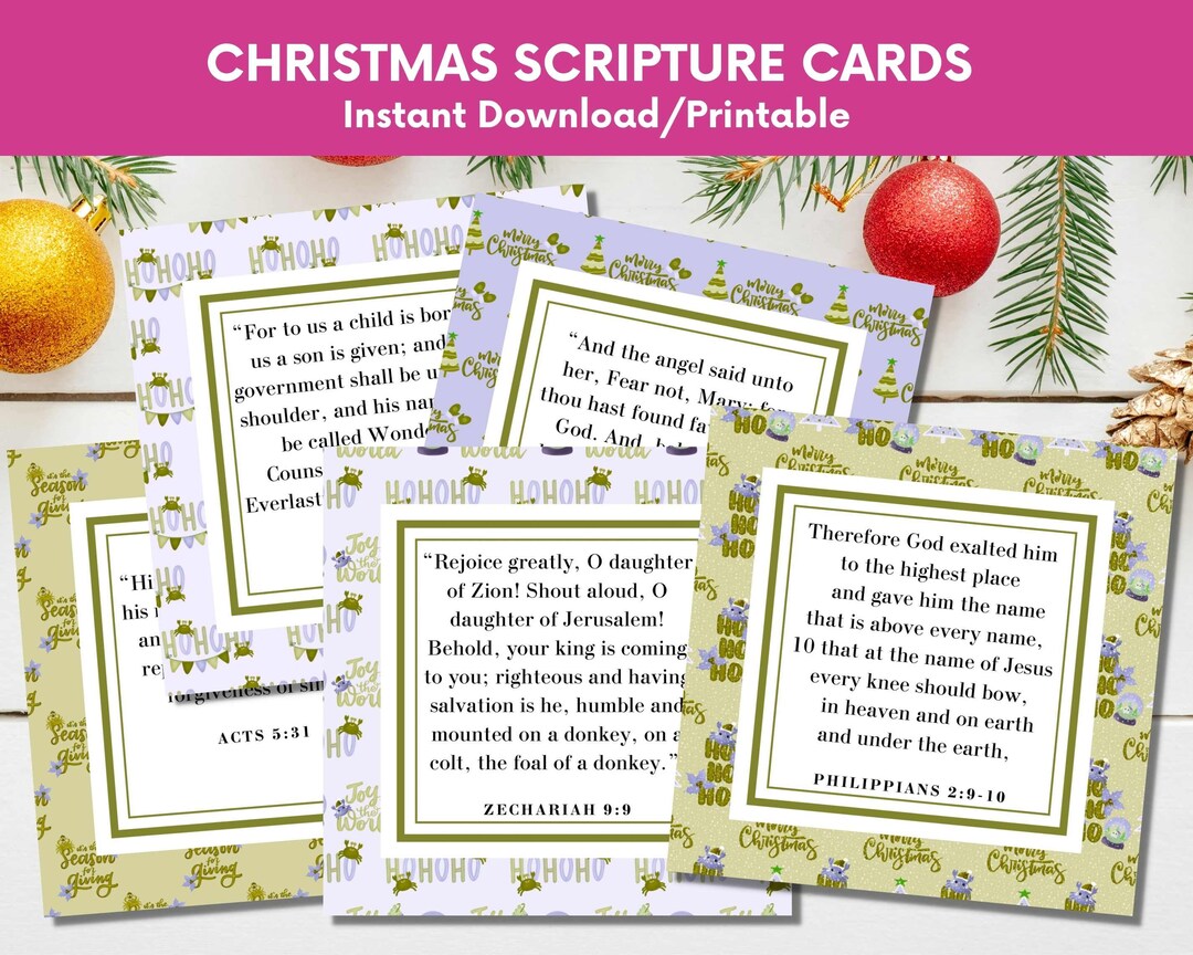 Christmas Bible Verse Cards for Gift Tags,crustaceancore Christmas ...