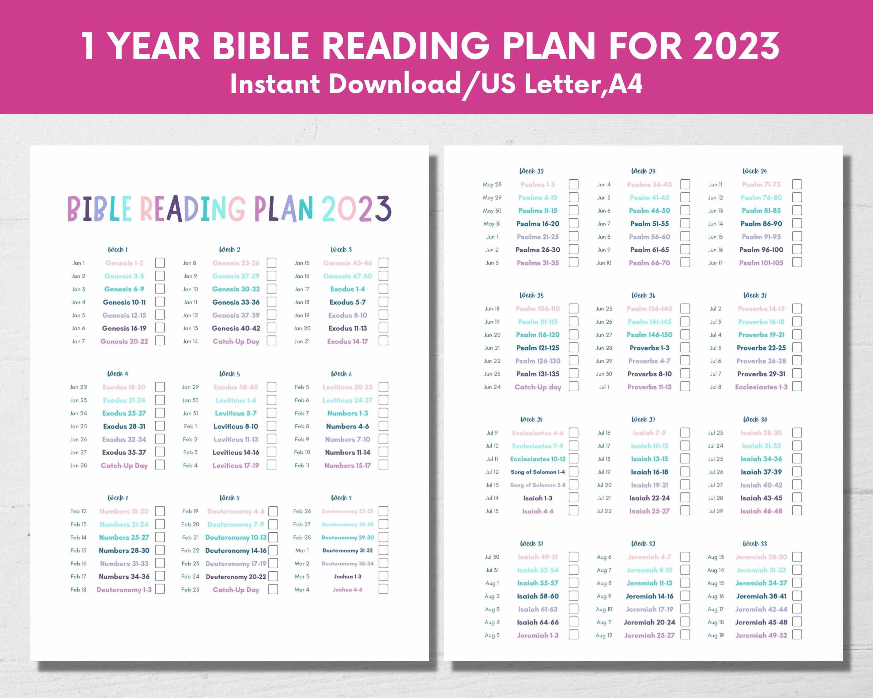 2023 Old and New Testament Bible Reading Plan for - Etsy