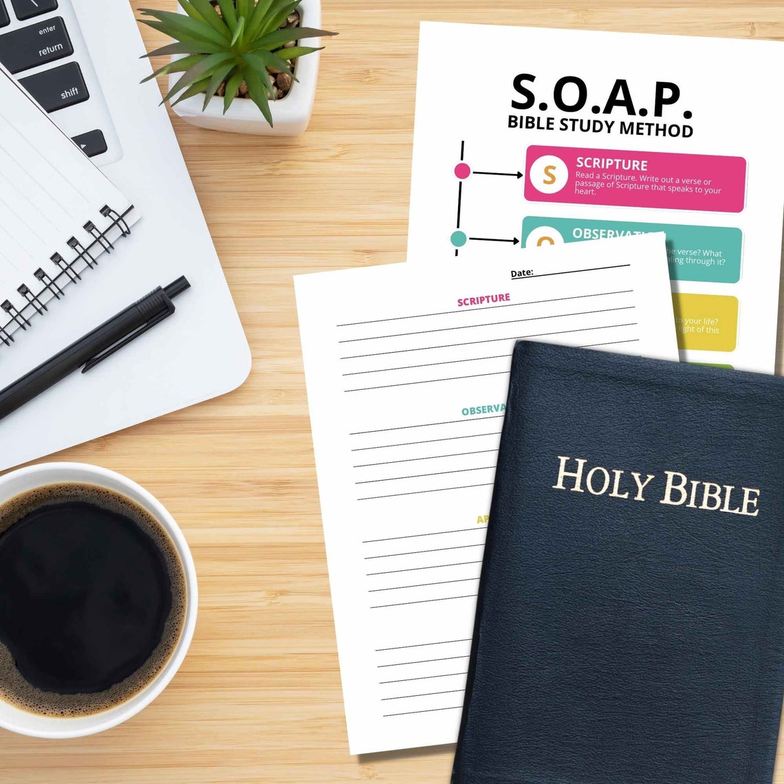 Printable SOAP Devotional Template for Youth Group,christian Bible ...