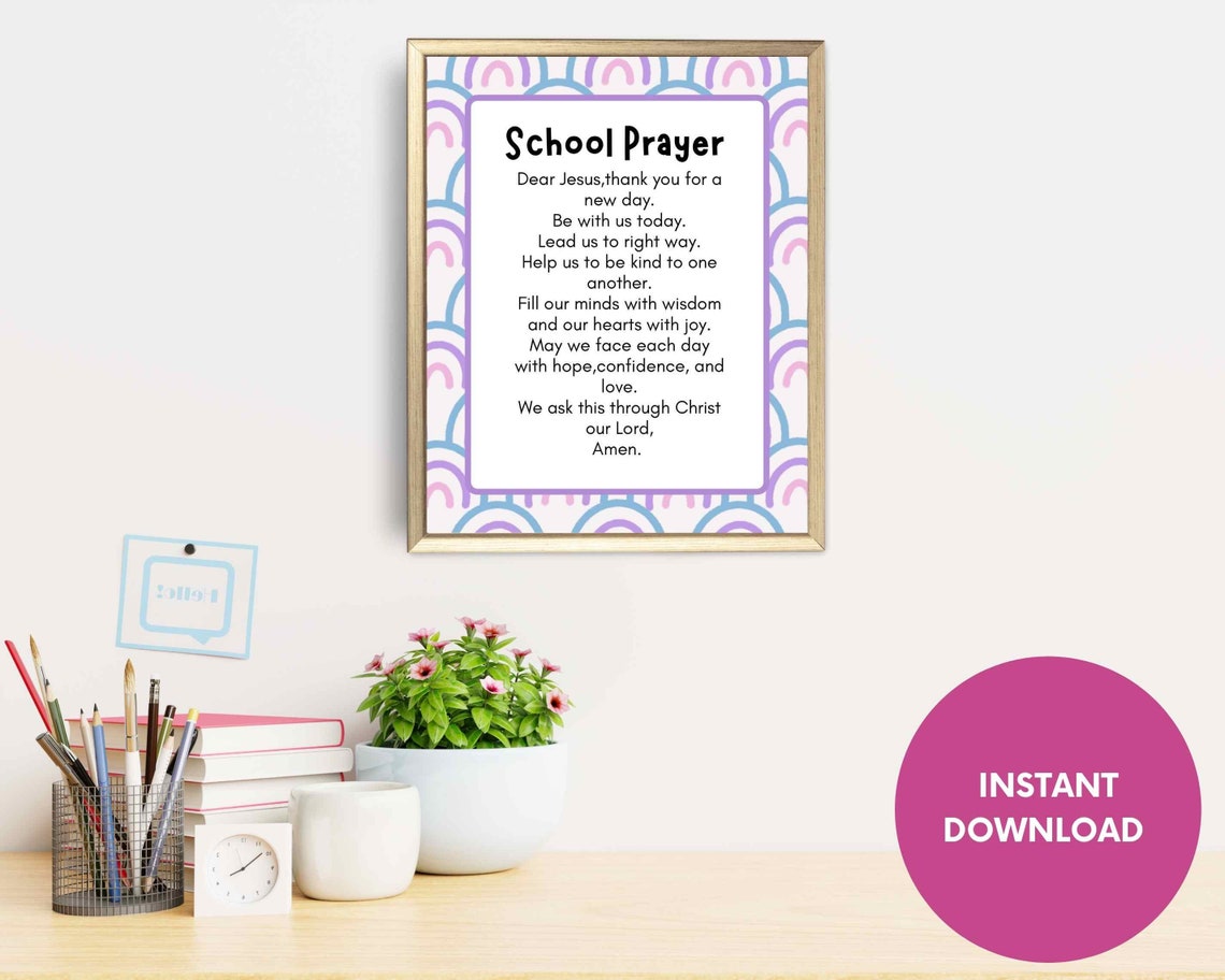 School Prayer Printable: Christian Classroom Decor (digital Download ...
