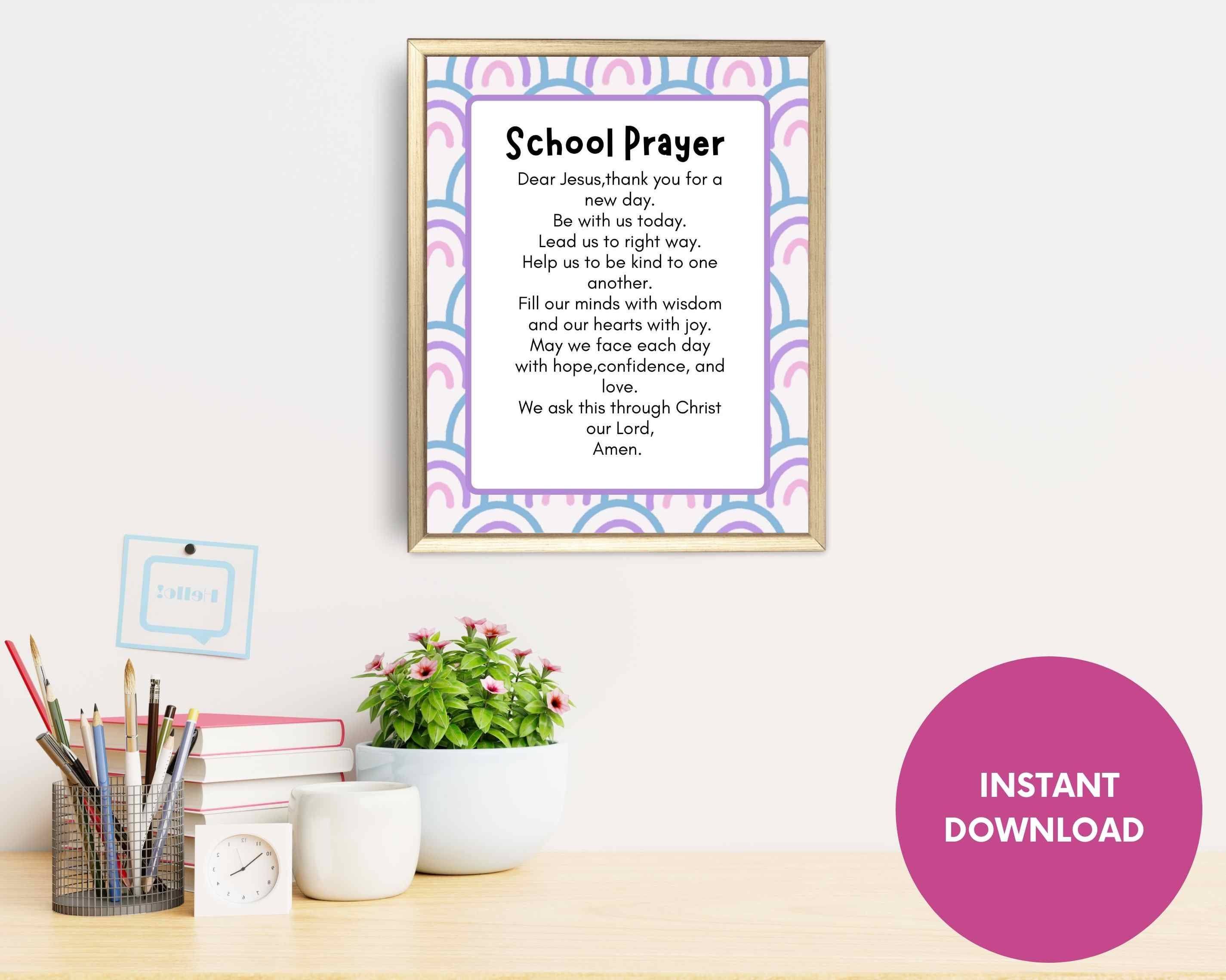 School Prayer Printable: Christian Classroom Decor (digital Download ...