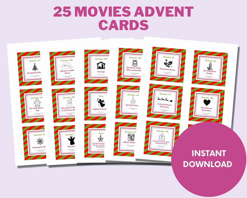 Printable Christmas Advent Calendar Pack for Family,kids Kindness ...