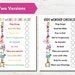 Sunday School Kids Worship Checklist Printable,church Activities for ...