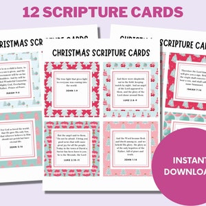 Printable Christmas Scripture Cards for Gift Enclosure,bible Verse ...