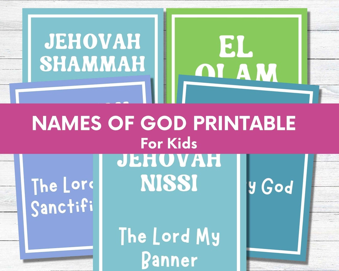 Names of God Scripture Cards, Lunchbox Notes for Kids,faith Printables ...