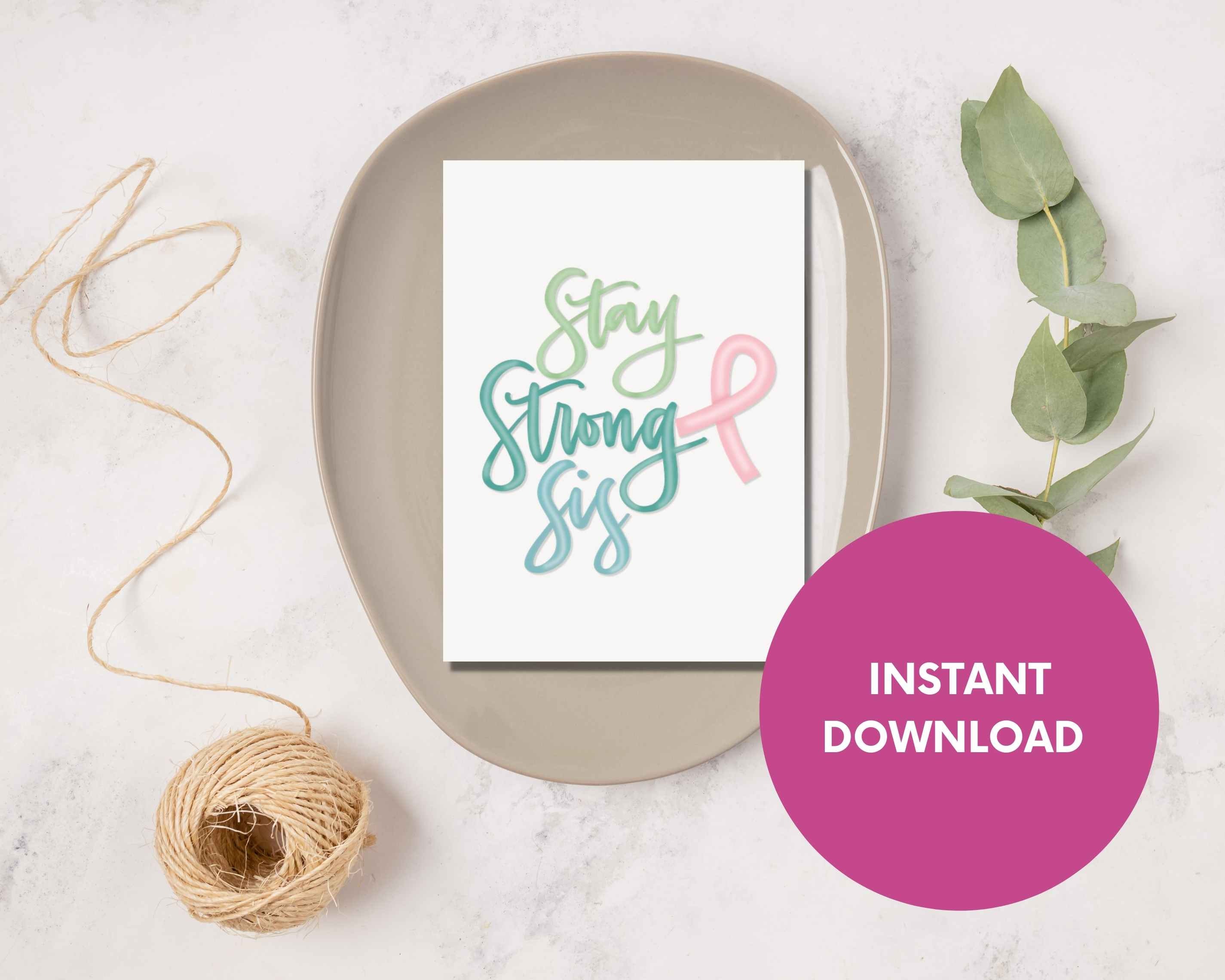 Printable Empathy Card for a Friend With Cancer,sympathy Encouragement ...