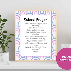 School Prayer Printable: Christian Classroom Decor (digital Download ...