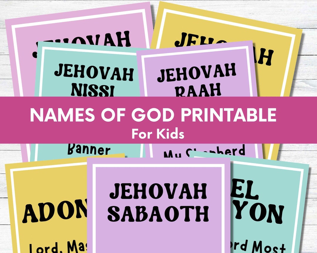 Names of God Scripture Cards, Lunchbox Notes for Kids,faith Printables ...